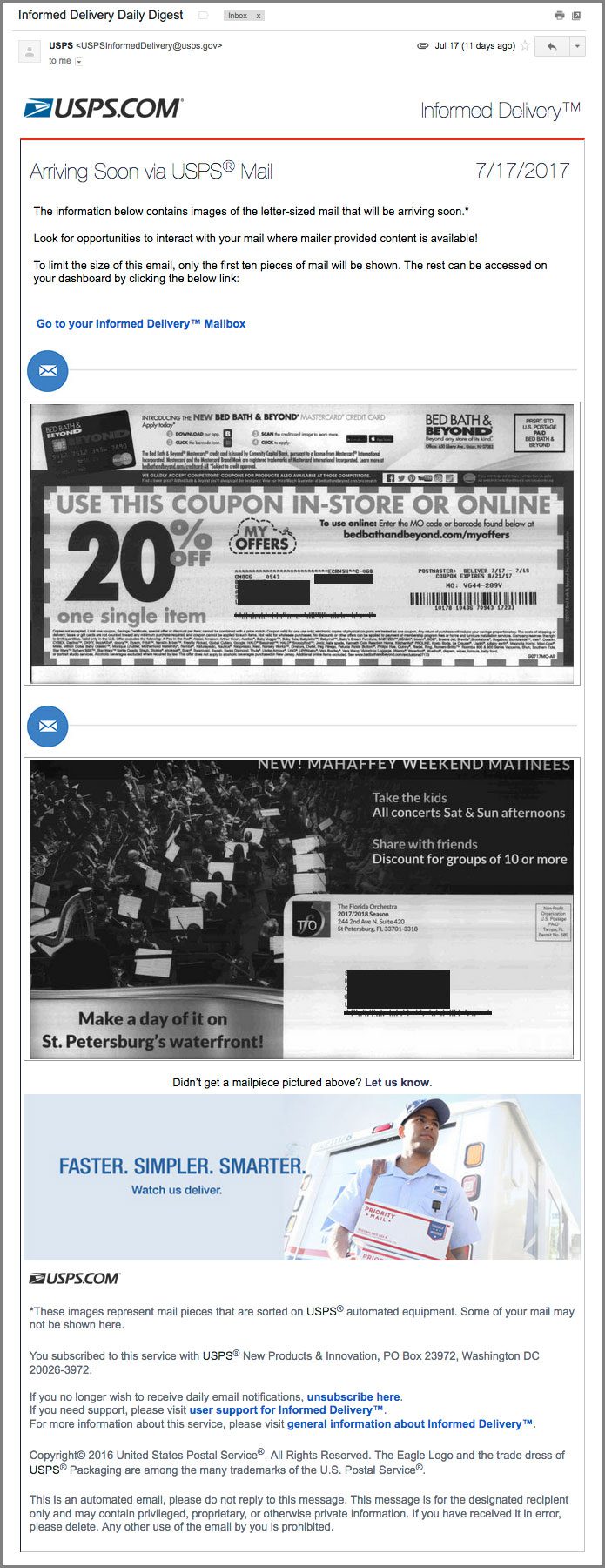 Usps Informed Mail - fasrinfinity